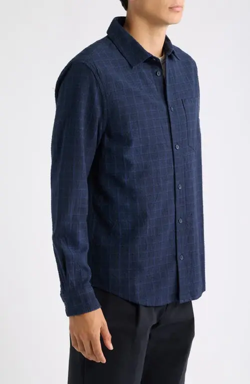 WAX LONDON Shelly Check Long Sleeve Cotton Dobby Button-up Shirt