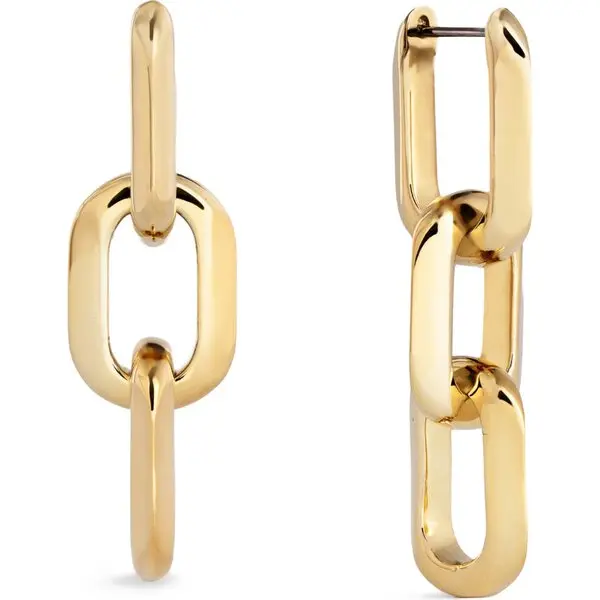 ANA LUISA Eve Triple Link Drop Earrings - Gold