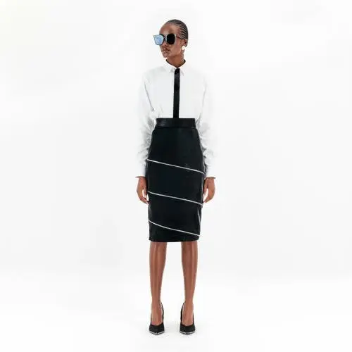 UCHÈ Spiral Zipper Skirt