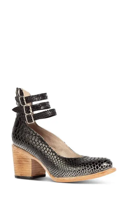 FREEBIRD Randi Leather Pump - Black Snake
