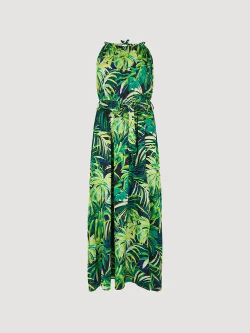 APRICOT Painterly Tropical Midi Dress