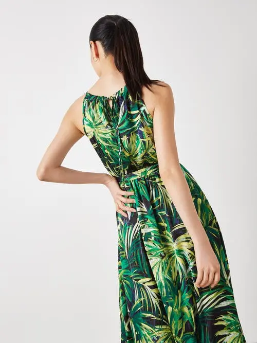 APRICOT Painterly Tropical Midi Dress