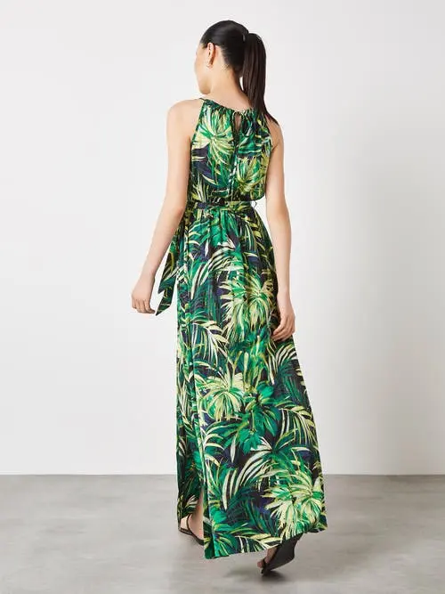 APRICOT Painterly Tropical Midi Dress