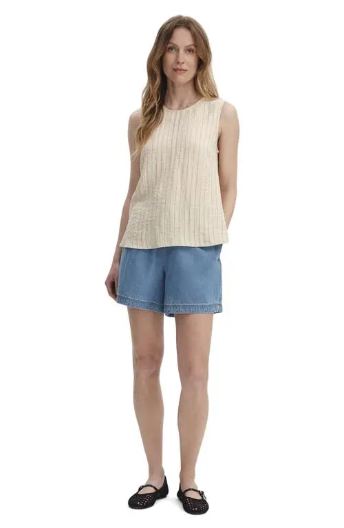 FINERY LONDON Vallie Stripe Sleeveless Shell Top - Beige Stripe