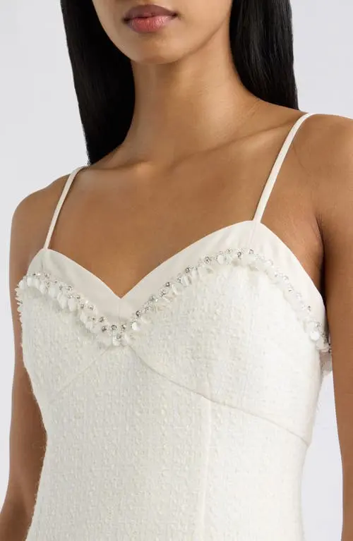 LoveShackFancy Sue Sequin Tweed Sleeveless Minidress