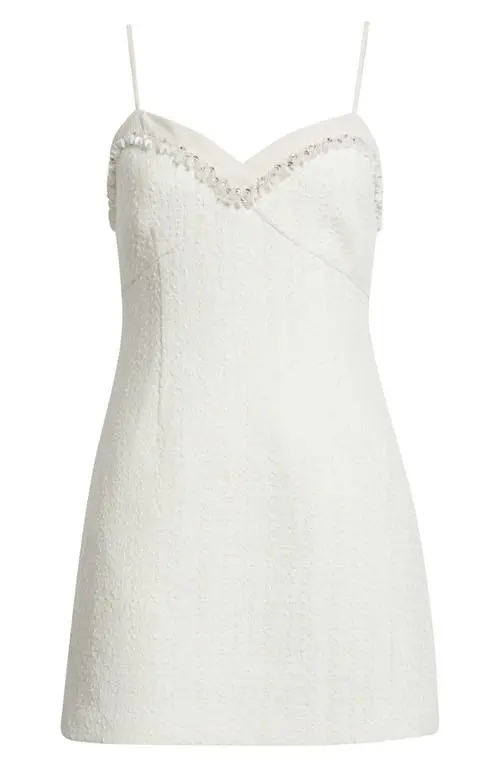 LoveShackFancy Sue Sequin Tweed Sleeveless Minidress
