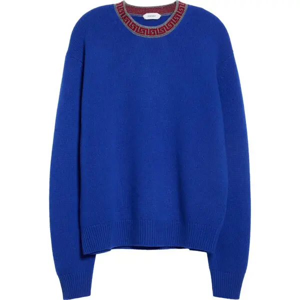 Versace Greca Border Crewneck Wool & Cashmere Sweater