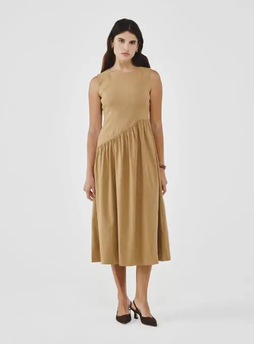 A.SHIMUS Linen Dress - Mocha Mousse