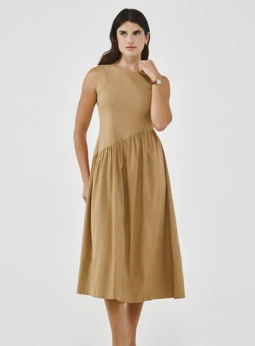 A.SHIMUS Linen Dress - Mocha Mousse
