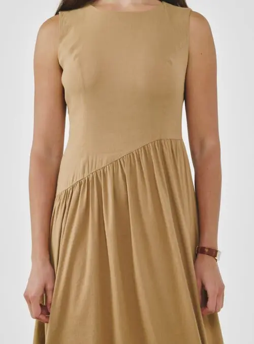 A.SHIMUS Linen Dress - Mocha Mousse