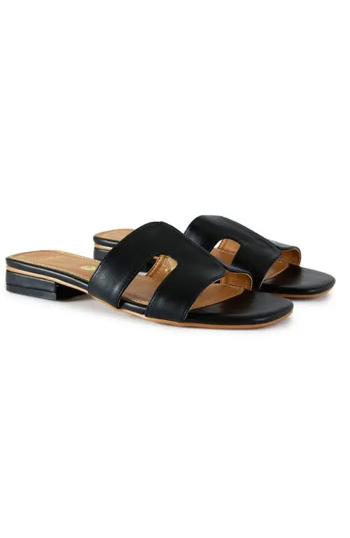 V.GAN LONDON Bok Mule Slide Sandals - Black