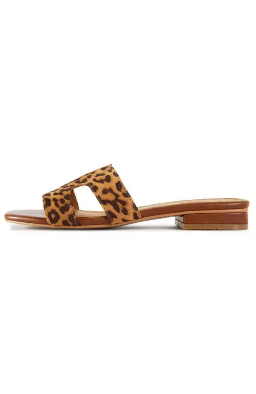 V.GAN LONDON Bok Mule Slide Sandals - Tan Leopard