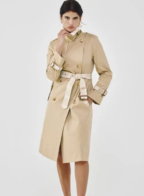 A.SHIMUS Twill & Tweed Contrast Trench