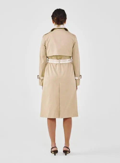 A.SHIMUS Twill & Tweed Contrast Trench