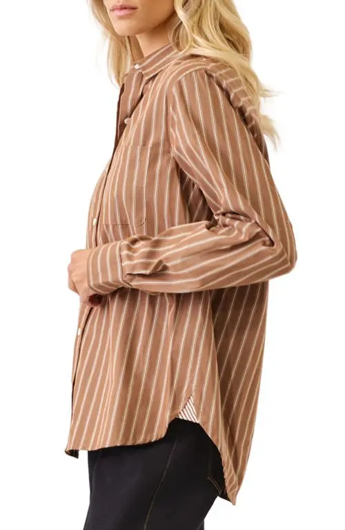 Karen Kane Striped Button-up Shirt
