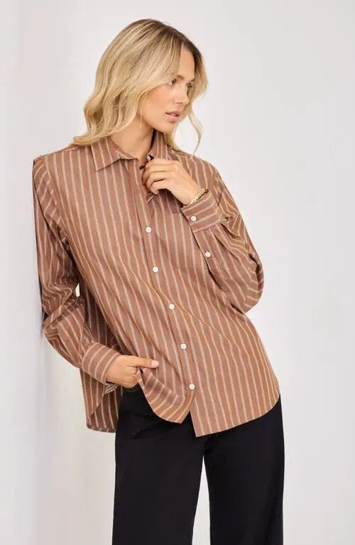 Karen Kane Striped Button-up Shirt