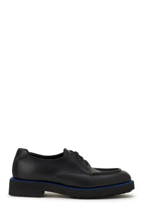 LANVIN Derby Shoes In Soft Leather - Black/blue