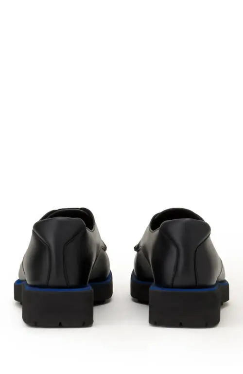 LANVIN Derby Shoes In Soft Leather - Black/blue