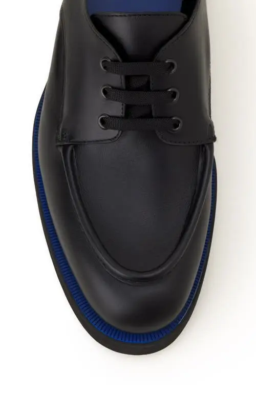 LANVIN Derby Shoes In Soft Leather - Black/blue