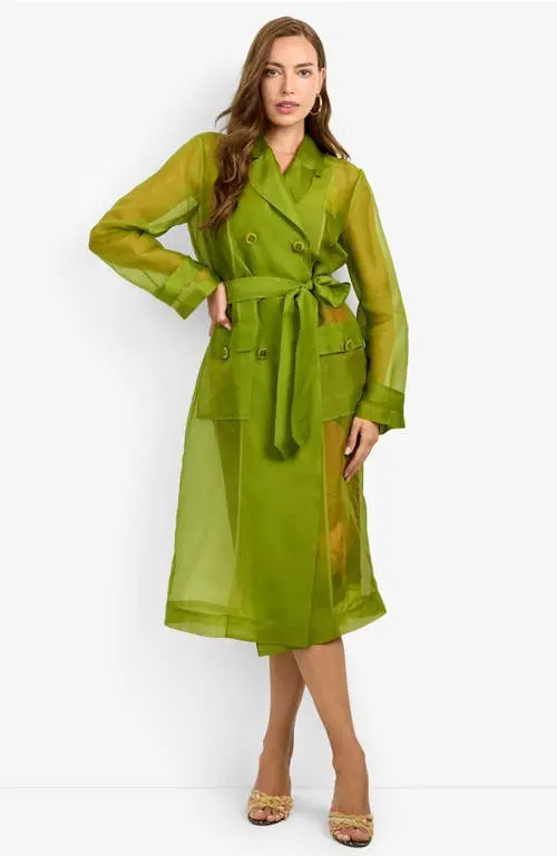 Trina Turk Angelico Trench - Dark Fennel