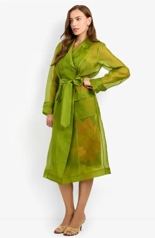 Trina Turk Angelico Trench - Dark Fennel