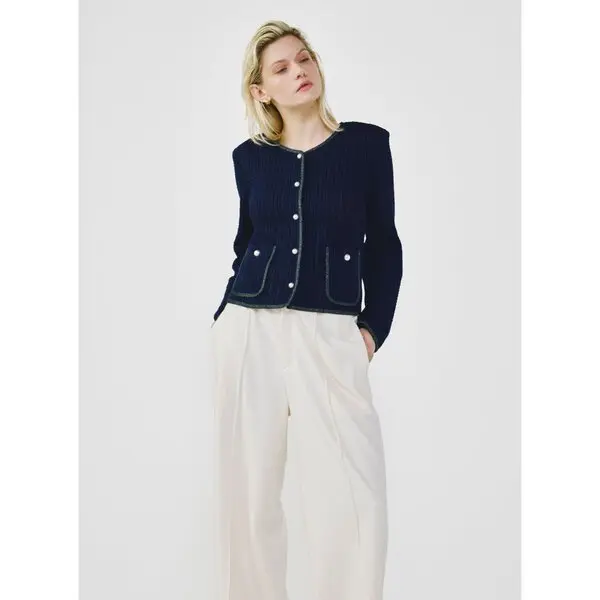 A.SHIMUS Lace Knit Cardigan - Navy