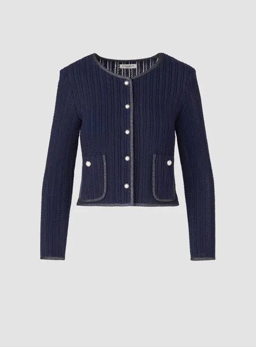 A.SHIMUS Lace Knit Cardigan - Navy