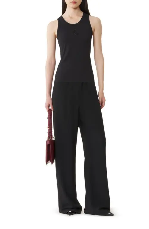 LANVIN Mother And Daughter Embroidered Jersey Tank Top