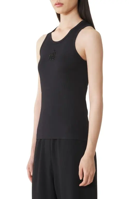 LANVIN Mother And Daughter Embroidered Jersey Tank Top