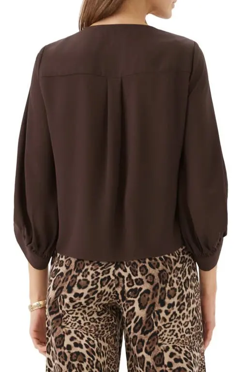 Karen Kane Blouson Sleeve Tie Front Top