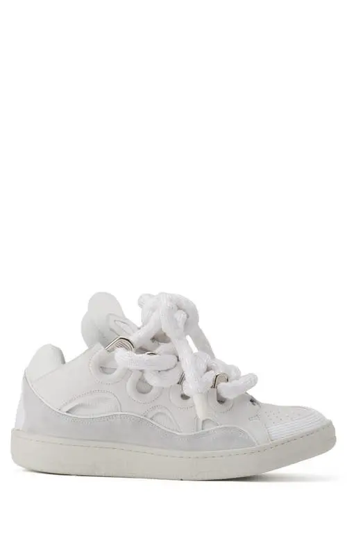 LANVIN Curb Snake Leather Sneakers - White