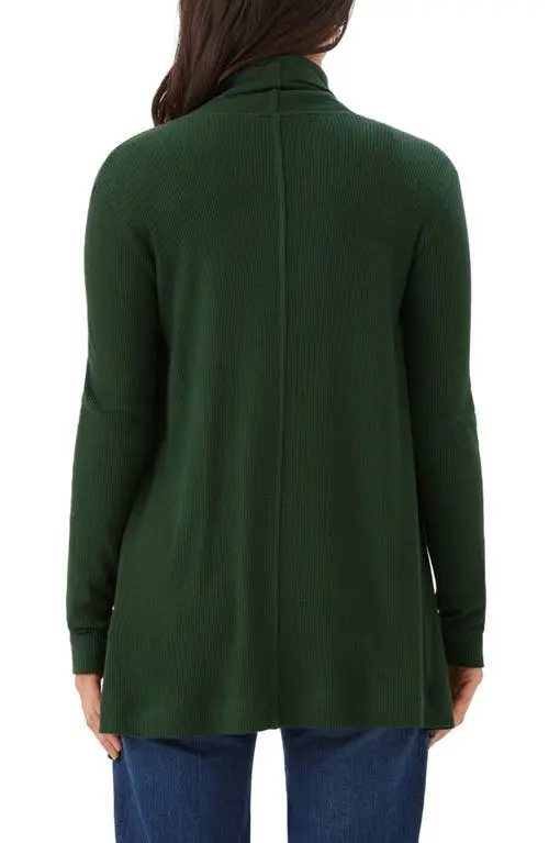 Karen Kane Ribbed Drape Front Cardigan - Forest Green