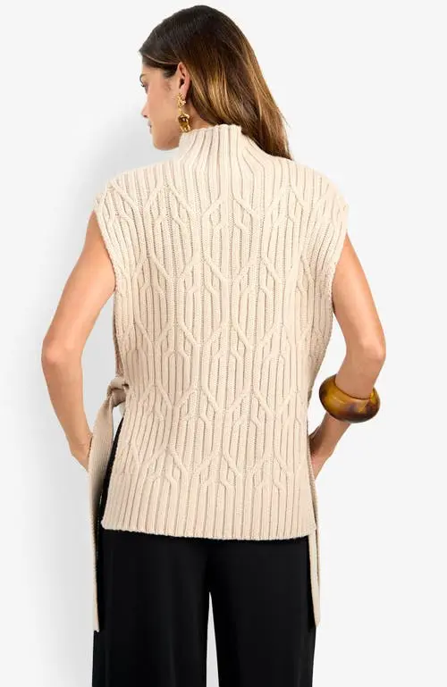 Trina Turk Romea Cape 100% Merino Wool - Almond