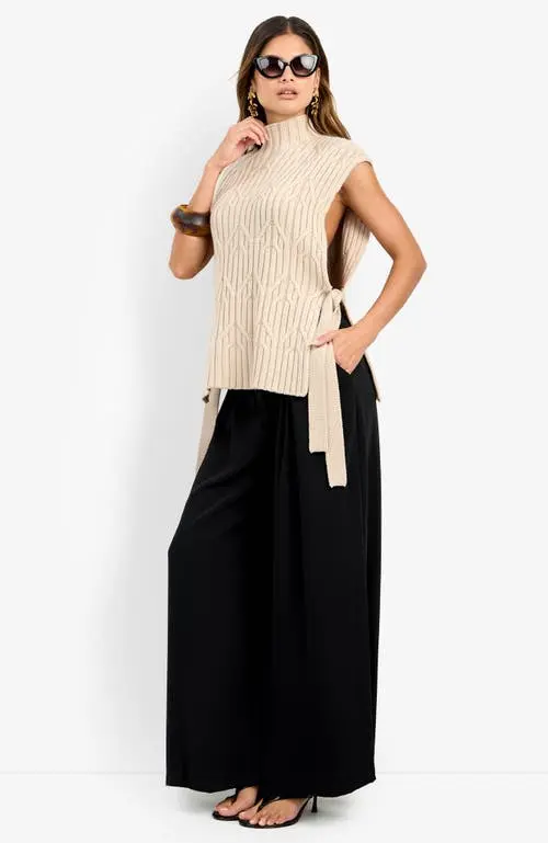 Trina Turk Romea Cape 100% Merino Wool - Almond