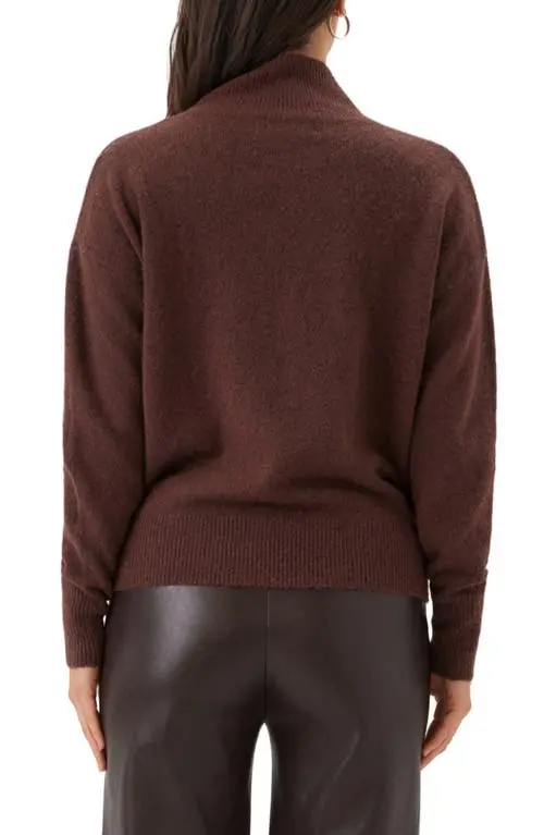 Karen Kane Crossover Shawl Collar Sweater - Chocolate