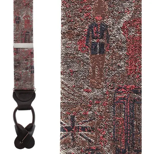 Trafalgar London Tapestry Silk Novelty Button End Suspenders - Multiple