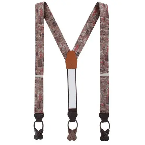 Trafalgar London Tapestry Silk Novelty Button End Suspenders