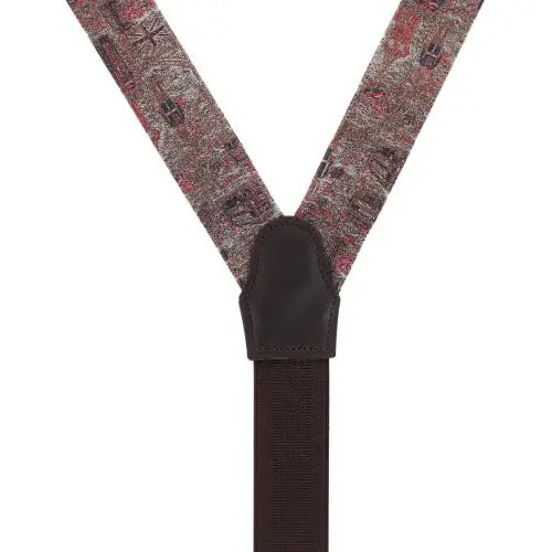 Trafalgar London Tapestry Silk Novelty Button End Suspenders