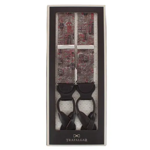Trafalgar London Tapestry Silk Novelty Button End Suspenders
