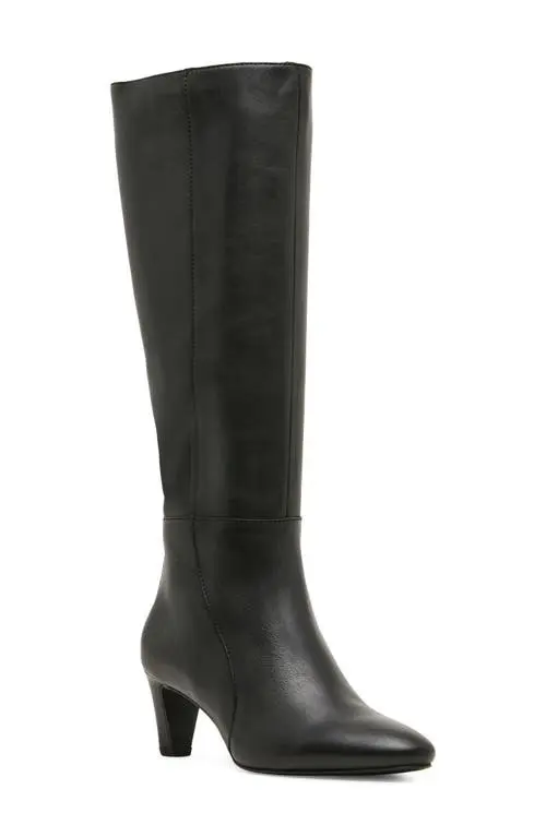 Blondo Nadine Leather Knee High Boot - Black Leather