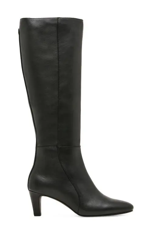 Blondo Nadine Leather Knee High Boot - Black Leather
