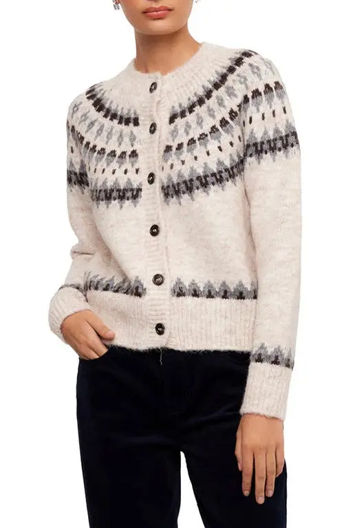 Karen Kane Jacquard Cardigan - Oatmeal