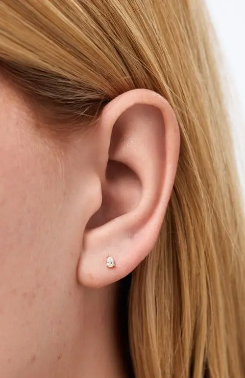 ANA LUISA Solid Yellow Diamond Pear Flatback Single Stud