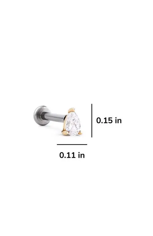 ANA LUISA Solid Yellow Diamond Pear Flatback Single Stud