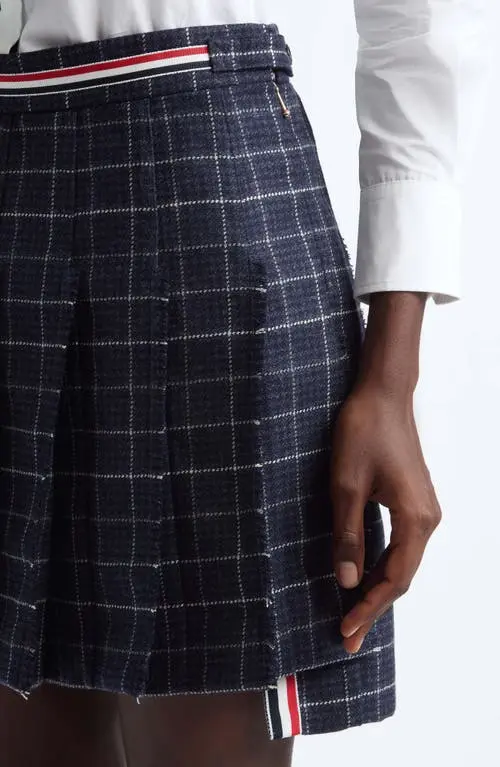 Thom Browne Pleated Wool Miniskirt