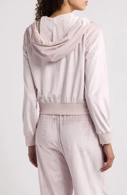 Rag & Bone Miramar Velvet Zip Front Hoodie - Pnkmarbl