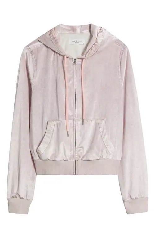 Rag & Bone Miramar Velvet Zip Front Hoodie - Pnkmarbl
