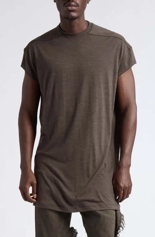 Rick Owens Jumbo Wool & Silk T-shirt - Dark Dust