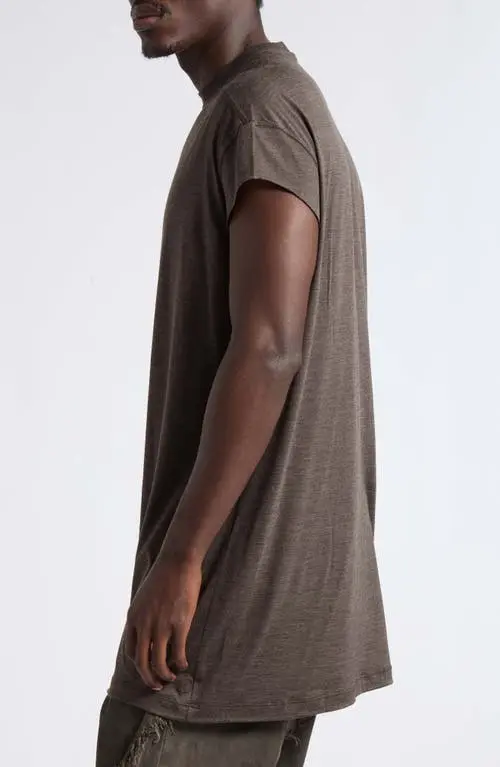Rick Owens Jumbo Wool & Silk T-shirt - Dark Dust