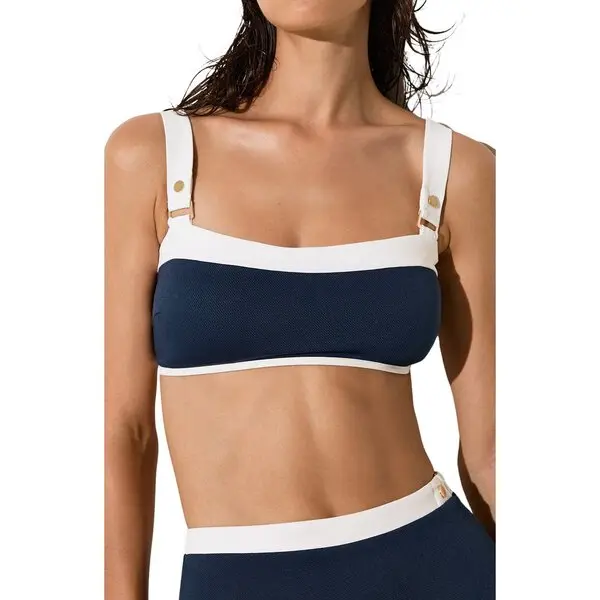 REISS Bronte Bikini Top - Navy/ivory